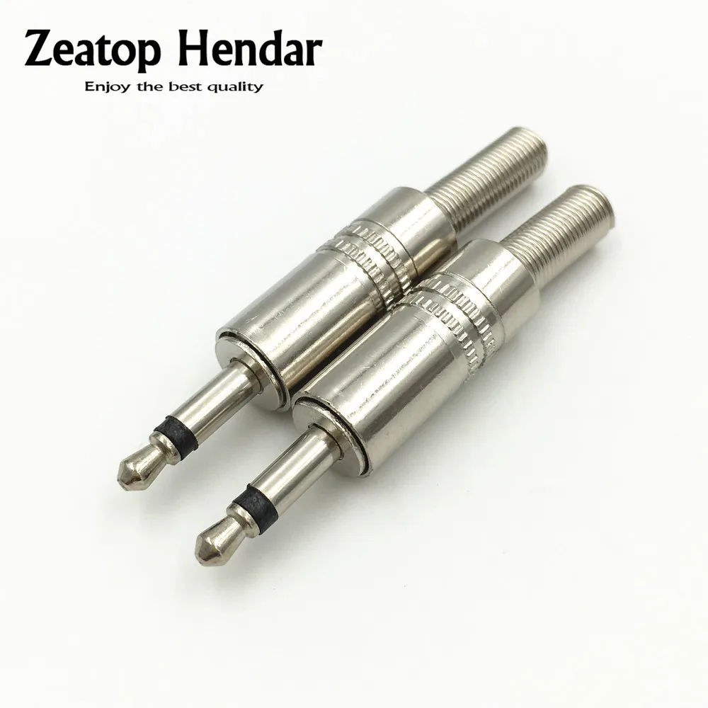 10pcs 3.5mm Mono Metal 1/8 Male Plug Soldering With Spring Audio ...