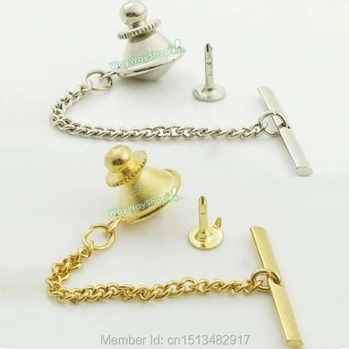 20 PCS Cadeia Guarda Costas Locking Tie Tac Tack Pin Clutch Vintage ...