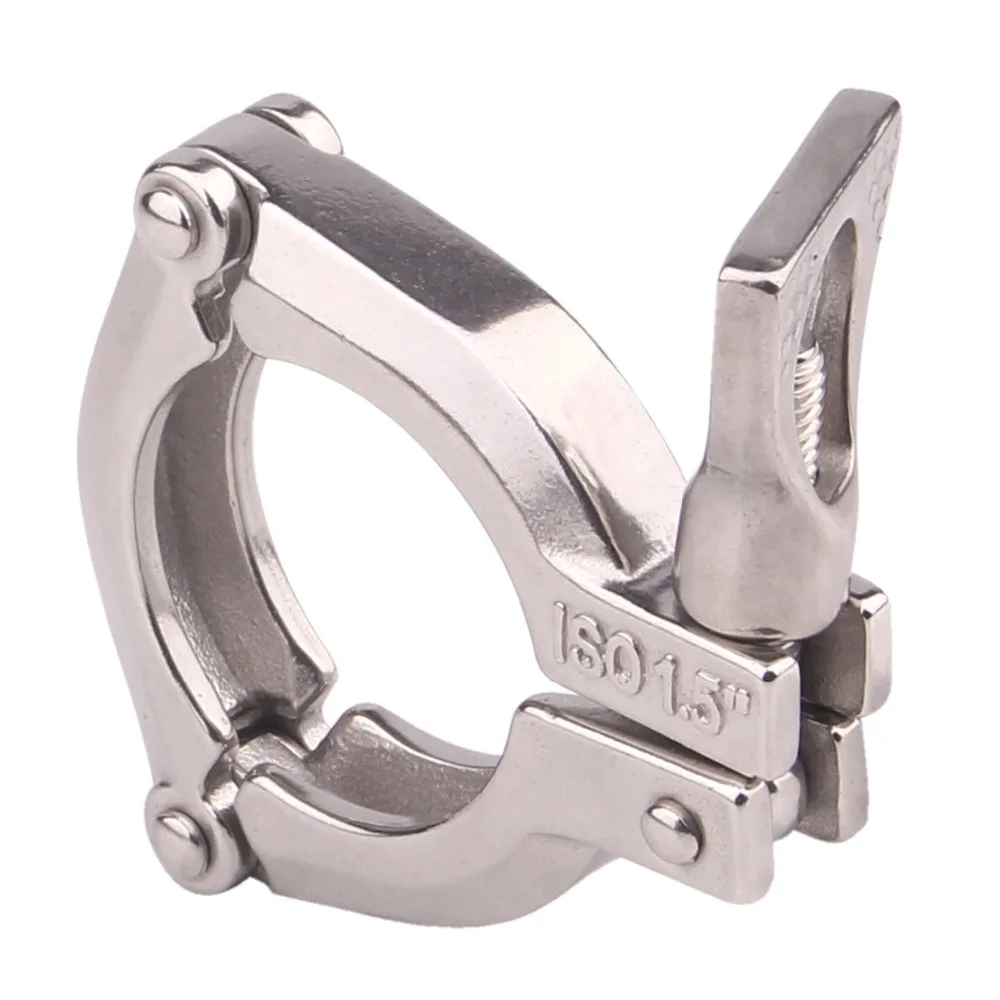Tube OD: 3-1/2 DERNORD Stainless Steel Sanitary Clamp Single Pin Tri ...