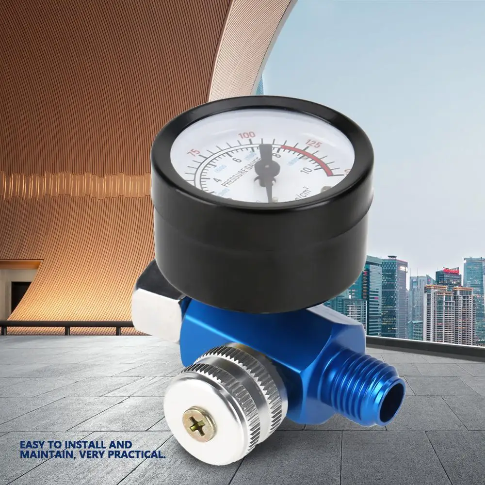 1/4” Mini Air Regulator Valve Spray Paint Gun Air Pressure Regulator ...