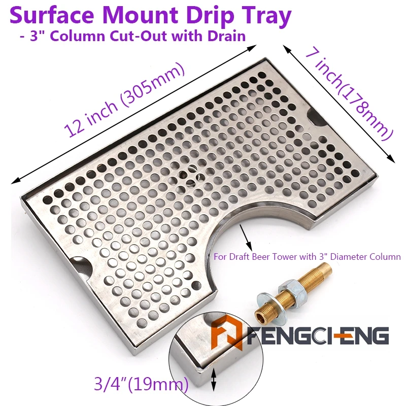 3-Column-Cut-Out-Surface-Mount-Drip-Tray-with-Drain-304-Stainless-Steel ...