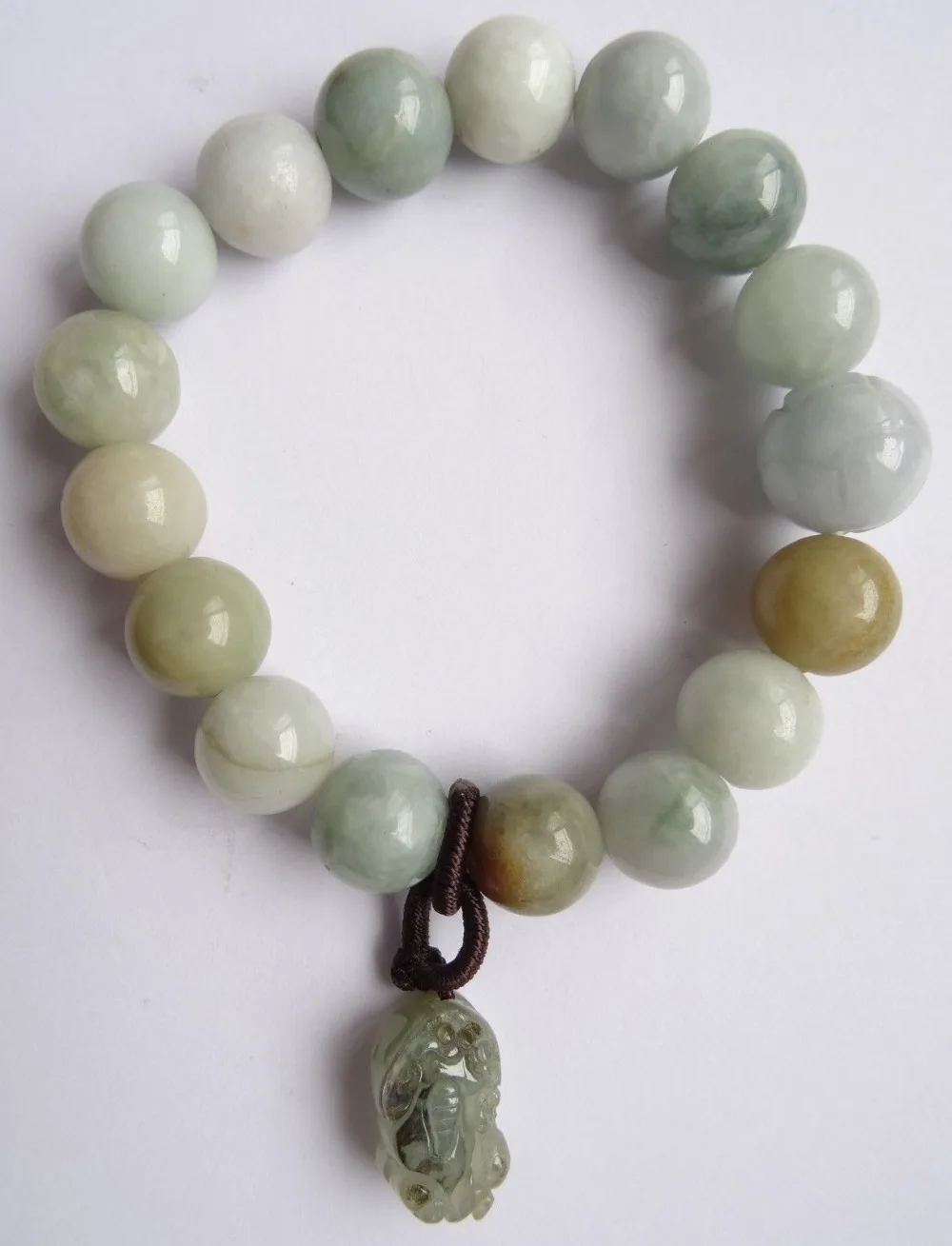 xiuli 00509 100% Pure Natural FeiCui Jade Maitreya Brave Troops Pearls ...