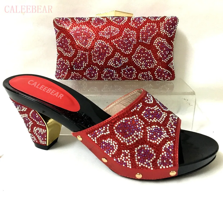 New Arrival Red Color Women Shoes and Bag Set Italy High Quality ...