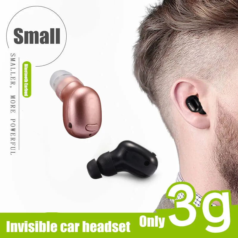 Mini Bluetooth Earbud Smallest Wireless Invisible Headphone Hands Free ...