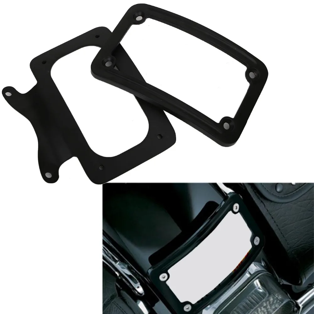 Black Curved Motorcycle License Plate Frame Bracket for Harley Street ...