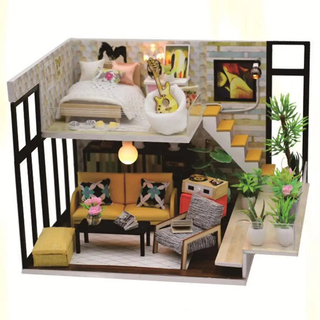 Кукольные домики спальня миниатюрный 3D кукольный домик мебель комплект ...