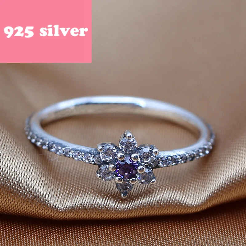 PJR089 hot sale 925 silver ring . simple flower ring with stone ...