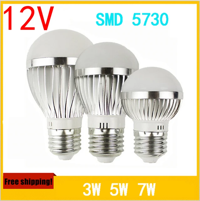 2pcs 12 volt led bulb 3W 5W 7W 24 volt dc led bulbs solar panel led ...