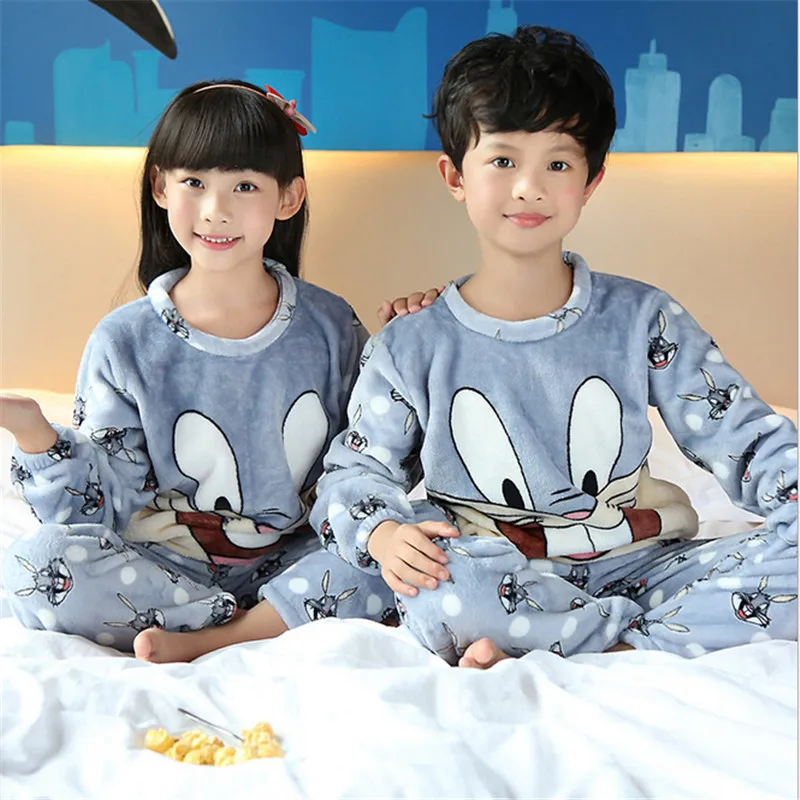 Kids Pyjamas Boys Girls Winter Sleepwear Children Pajamas Sets For ...