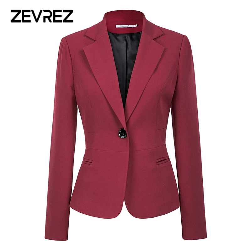 Wine Red Black Women Blazers And Jackets 2018 New Autumn Fashion Single Button Blazer Femenino