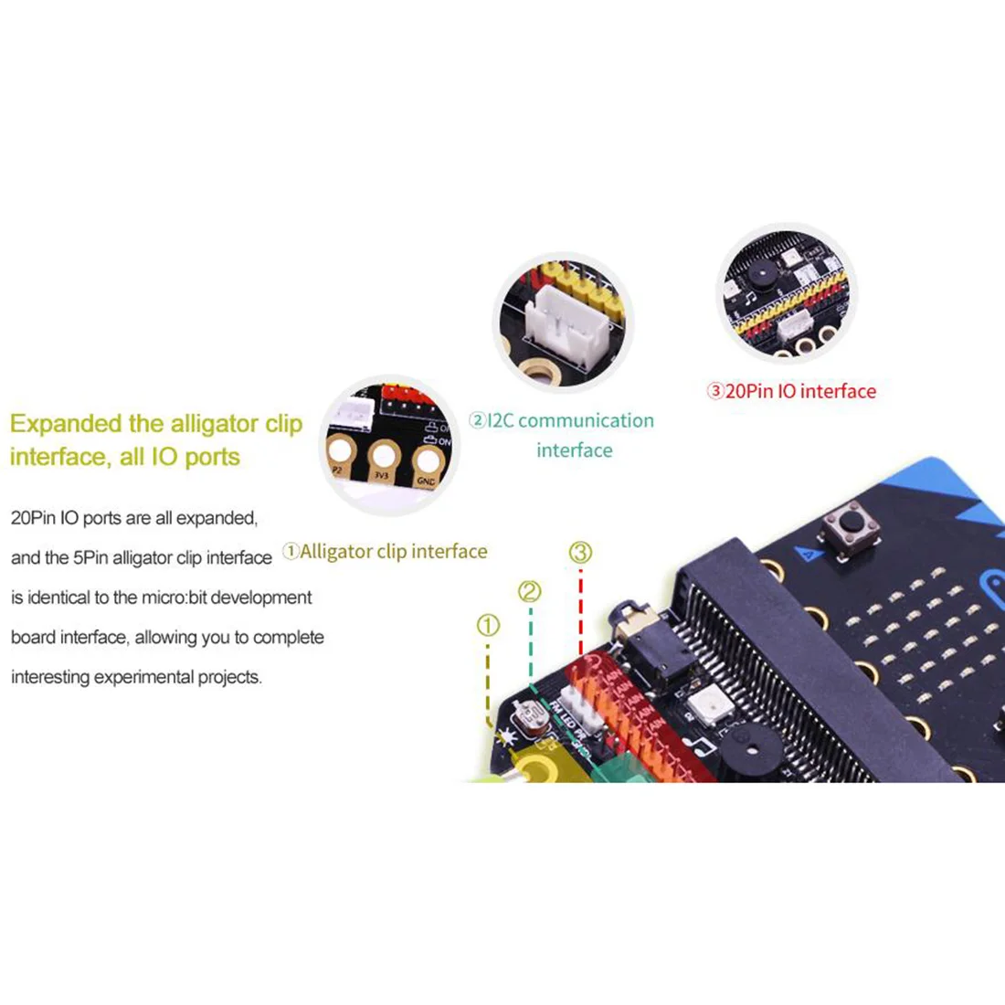 Basic:Bit IO Expansion Board Horizontal Type Pinboard Microbit Python ...