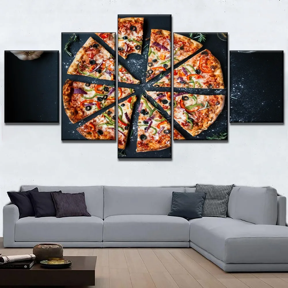 Modern Pizza Restaurant Wall Decorative 1 Piece Framework Or Frameless ...