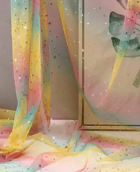 Rainbow Gradient Mesh Chiffon Fabric - Queerks™