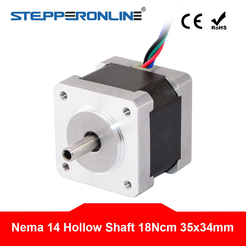 Nema 14 Hollow Shaft Stepper Motor 34mm 1.8deg 18ncm(25.5oz.in) 0.8a 4-lead Step Motor For Cnc ...