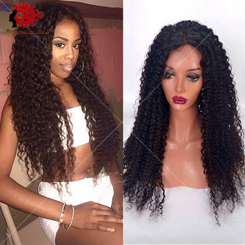 Sexy Kinky Curly Malaysian Human Hair Silk Base Wig Silk Top Lace Front
