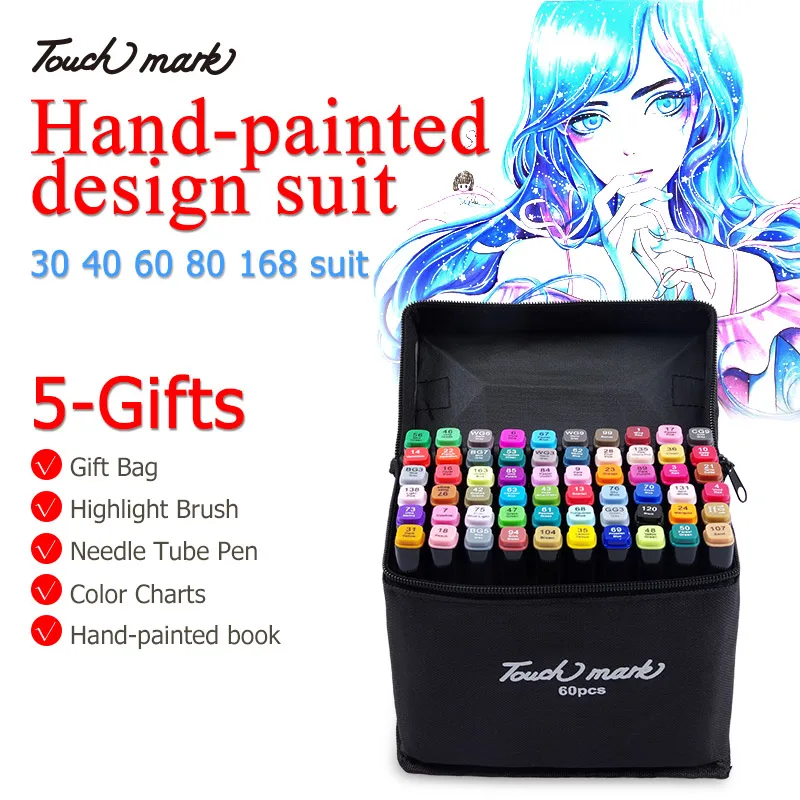 Touch Mark 30/40/60/80/168 Colors Three Generations Of Oily Marker Pen ...