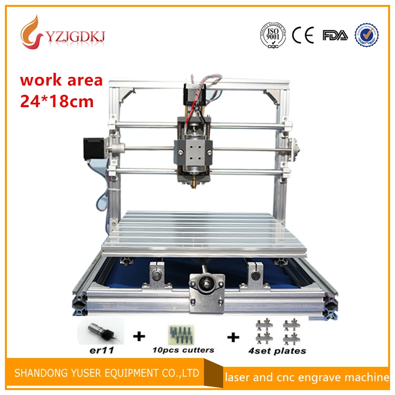 CNC 2418 with ER11,diy mini cnc laser engraving machine,Pcb Milling ...