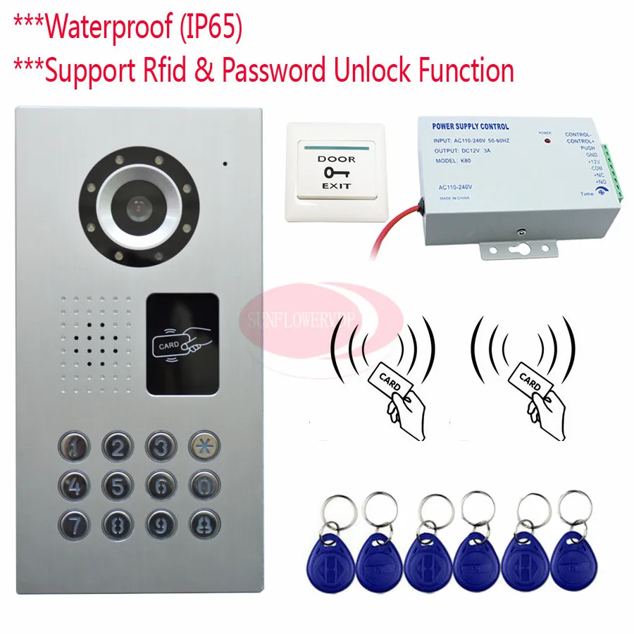 IP65 Rfid+Password Video Door Phone Outdoor unit Intercom Door CCD ...