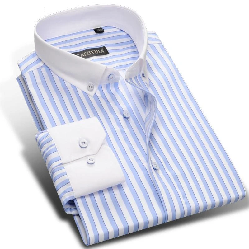 Pure Cotton Fashion Patchwork Striped Men Dress Shirts Brand Long pure-cotton-fashion-patchwork-striped-men-dress-shirts-brand-long