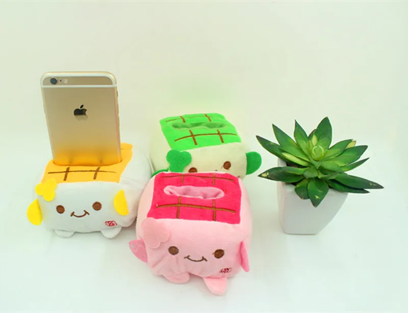 Plush TOY Kawaii Stuffed Toy; Japan TOFU DOLL; Cell Mobile Phone Stand ...