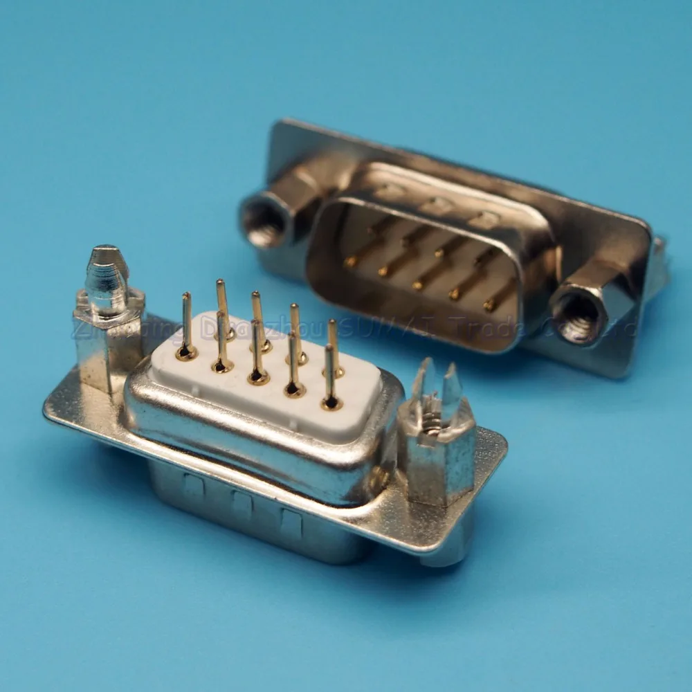 10pcs DP9 Male Insert plate type RS232 serial port DB9 male plug ...