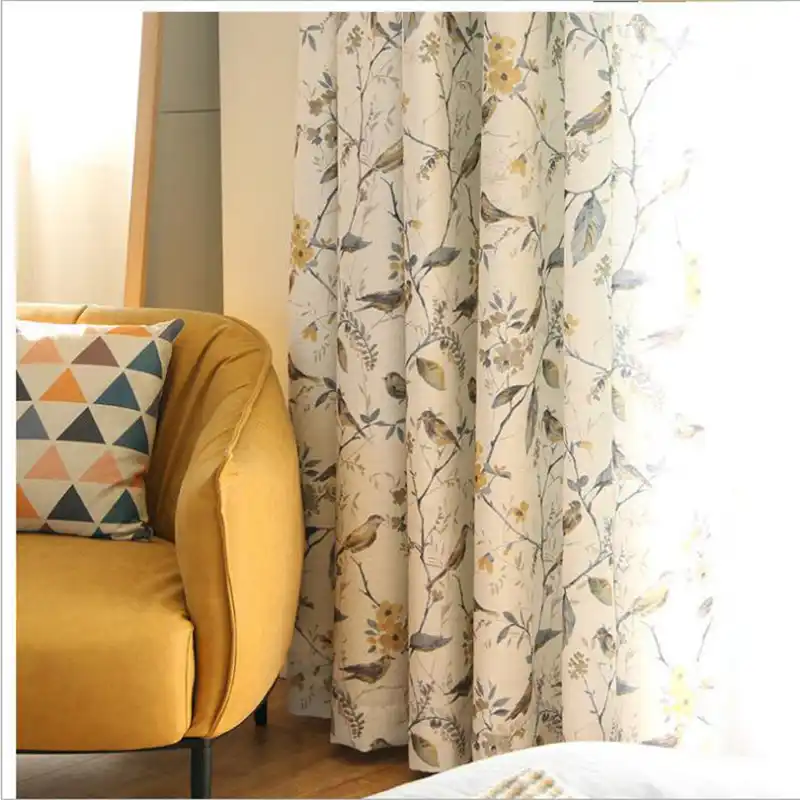 Single Panels Bird Curtains For Living Room Rustic Home Decor American ...