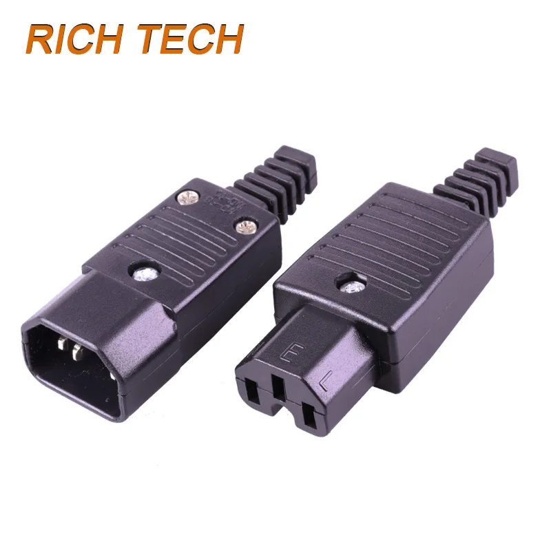 6sets/12pcs 3 PIN(L/N/E) 250V 10A DC/AC Power Male Plug+Female Socket ...