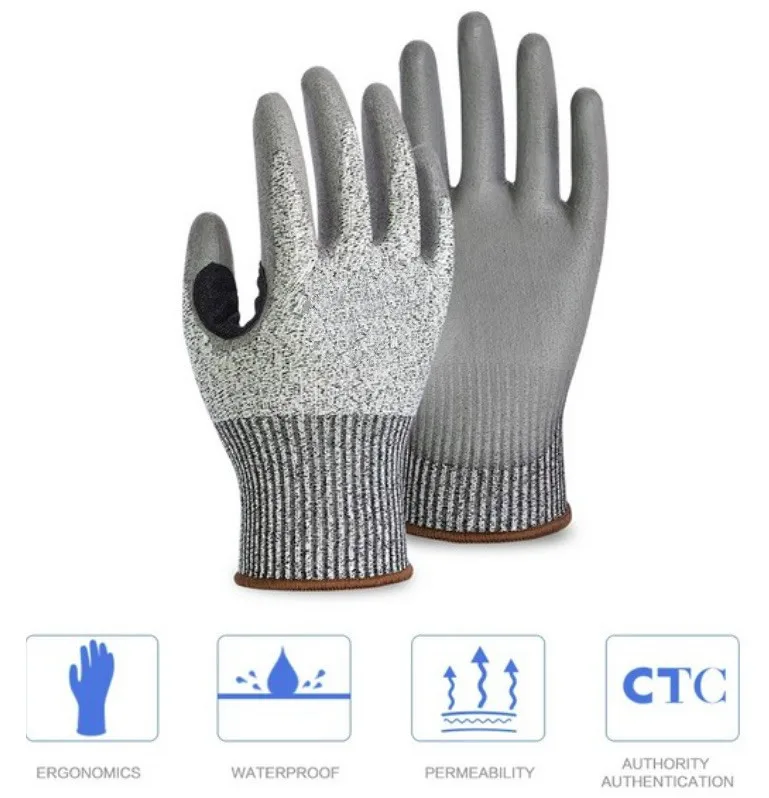 Anti cut resistance gloves cut resistant liner with micro foam nitrile ...