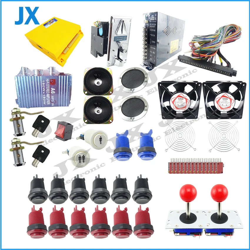 DIY Arcade parts Bundles Kit with 815 in 1 pandora box 4 Joystick coin ...