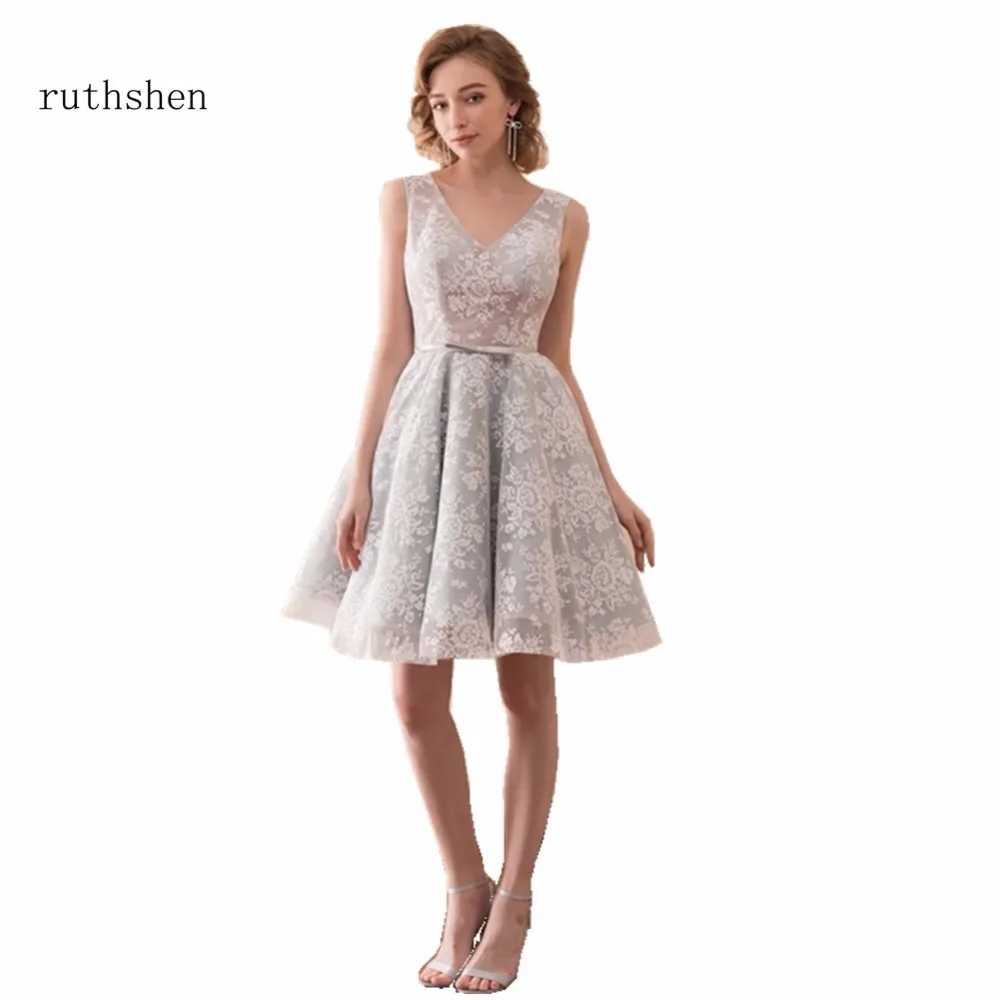 Ruthshen Sexy cuello en V Vestidos De fiesta De tul De encaje Vestidos De cóctel 2018 baratos ...