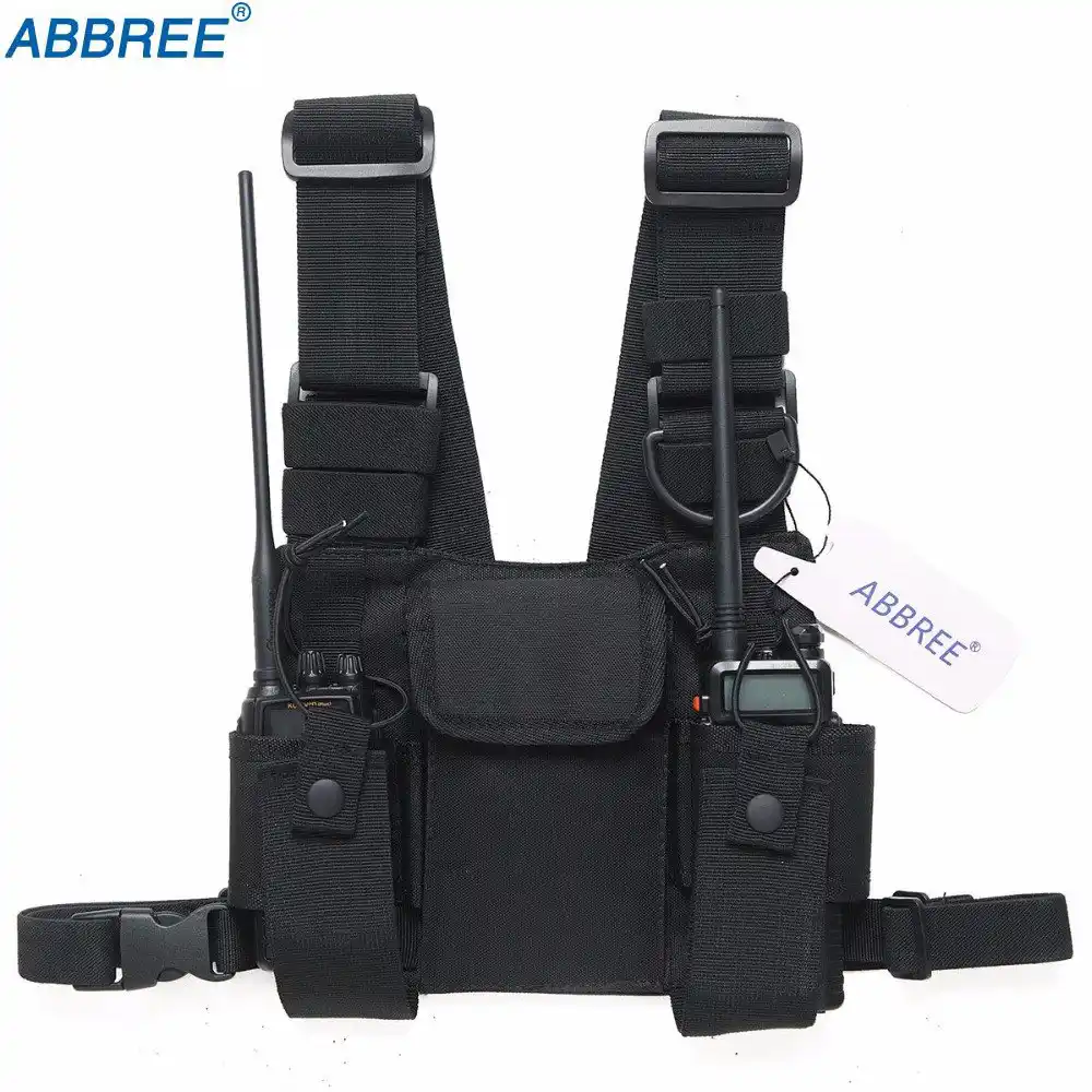 4-Pack Dual Portable Radio Chest Harness Vest Chaleco Universal Front ...