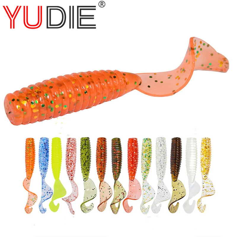 12Pcs Soft Worm Fishing Lures 45mm 1.2g Quality Professional Spinner ...