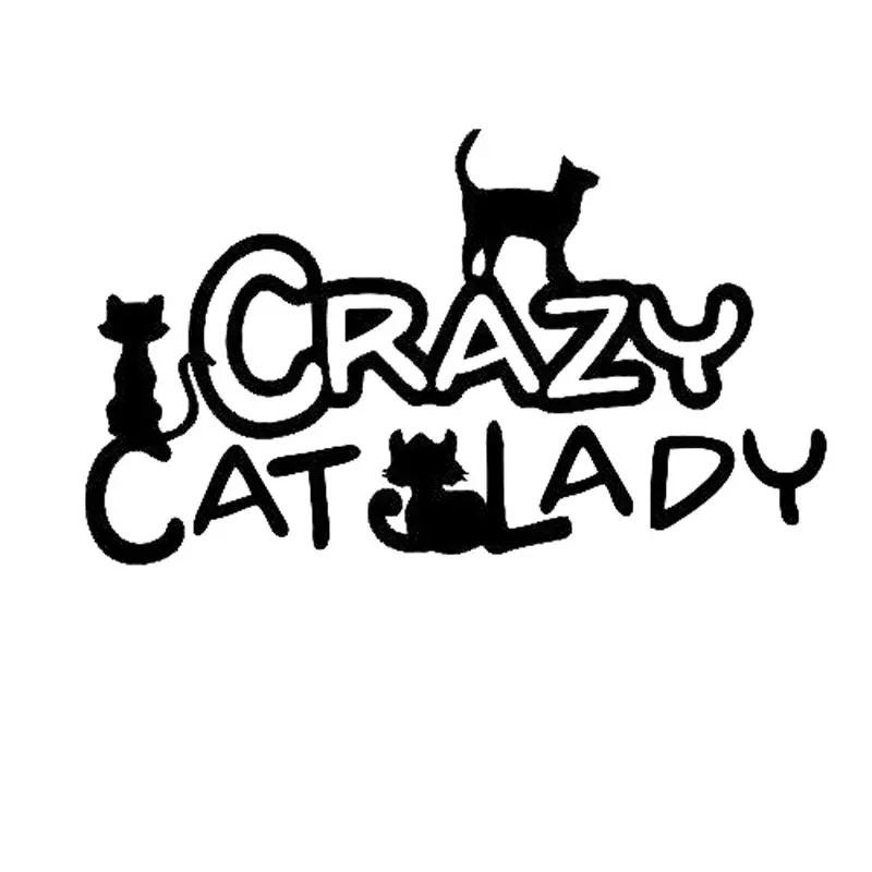 Crazy Cat Lady Sticker Art & Collectibles Charcoal etna.com.pe