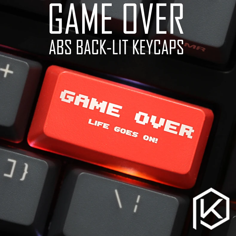 Novelty-Shine-Through-Keycaps-ABS-Etched-Shine-Through-game-over-black ...