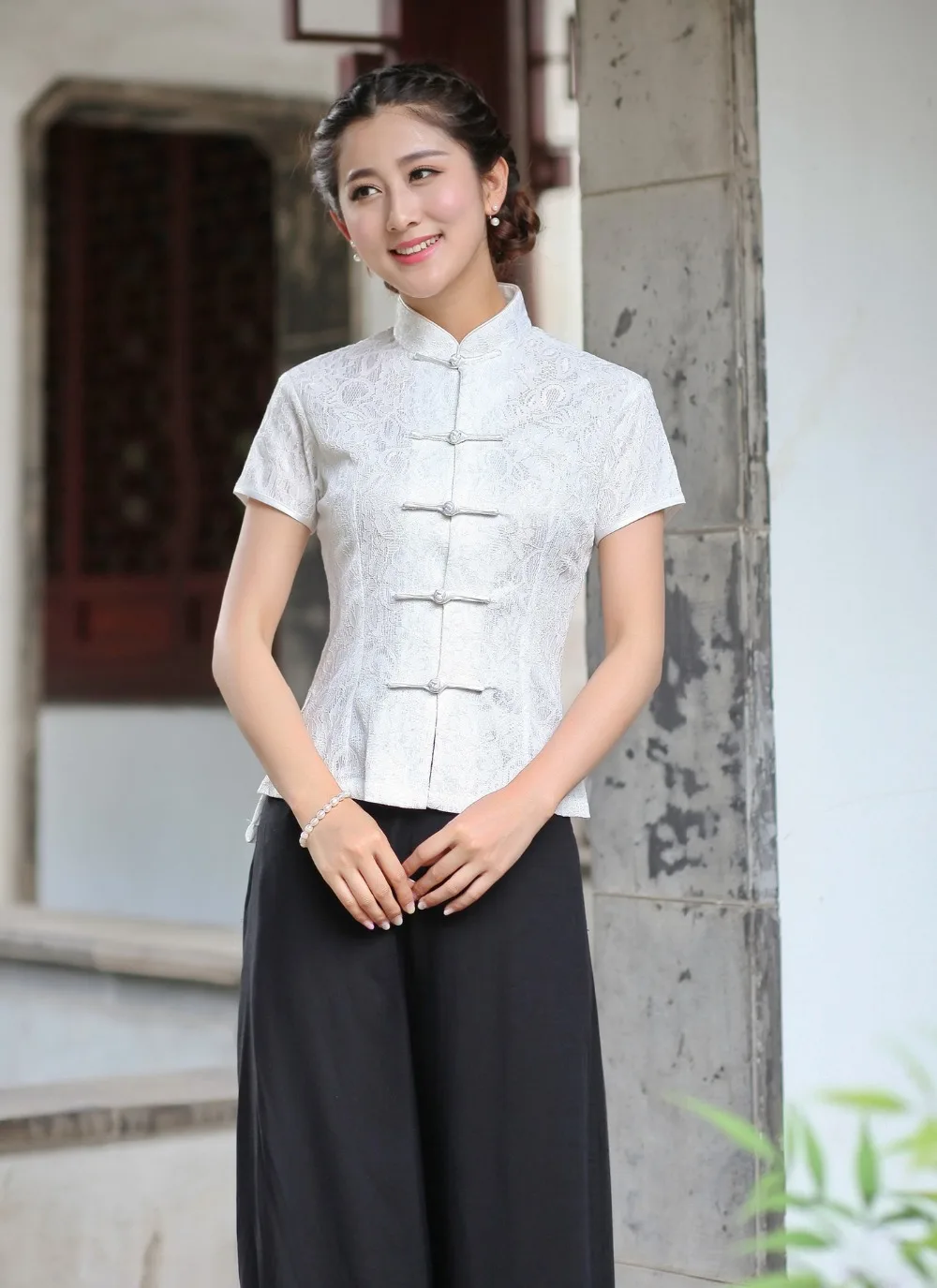 Plus size tang suit lace cheongsam suit chinese tops women traditional ...