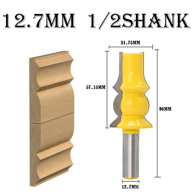 1/2 schaft Große Reversible Crown Molding Router Bit 12,7mm Holz ...