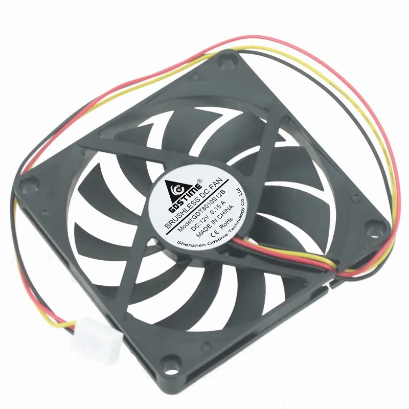 original DC 5V 12V 24V 8CM 80X80X10 Ultra-thin brushless cooling fan ...