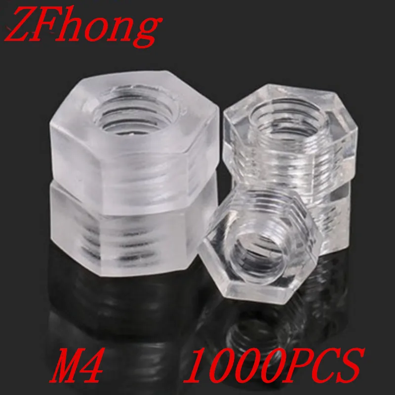 1000pcs/lot M4 Plastic Nut Transparent Nut Polycarbonate Nut Pc Nut ...