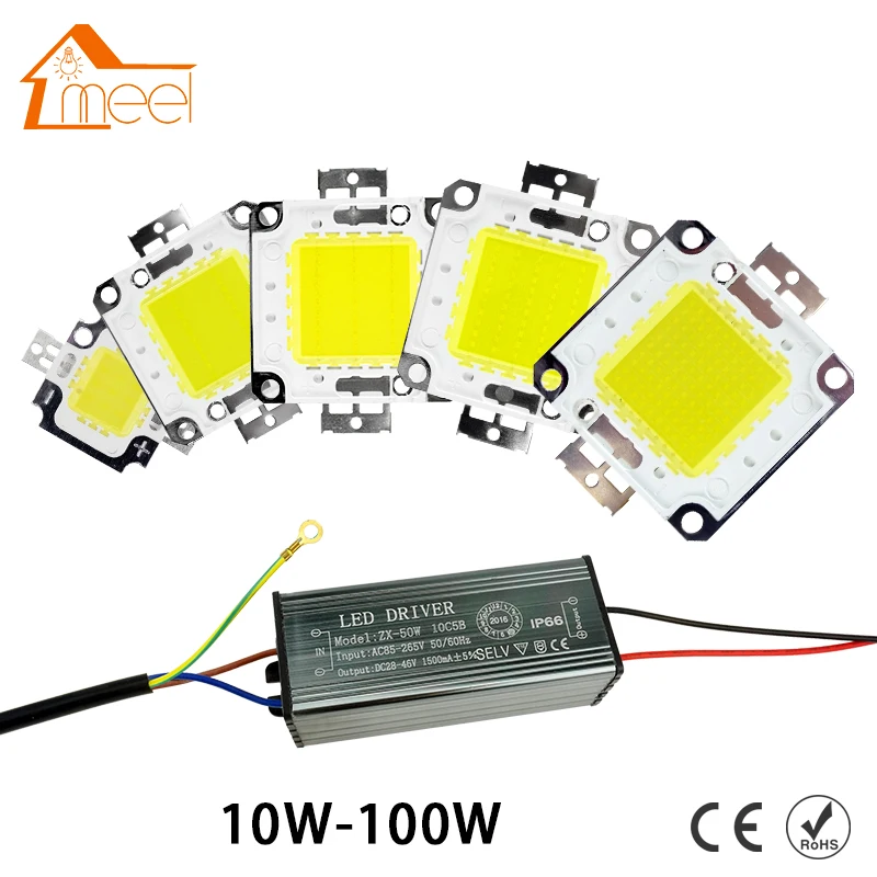 LED COB Lamp With LED Driver 10W 20W 30W 50W 70W 100W LED Light Chip ...