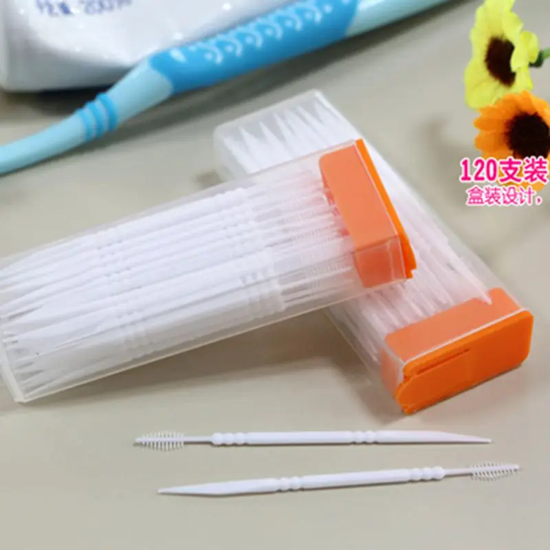Portable Toothpicks Plastic 120pcs Plus Brush In Clear Case Korean Eco ...