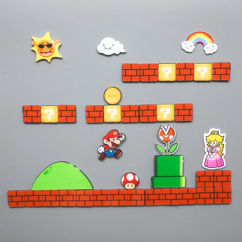 Bonito Super Mario Geladeira Ímã Estatuetas Brinquedos Mario Irmão Bros ...