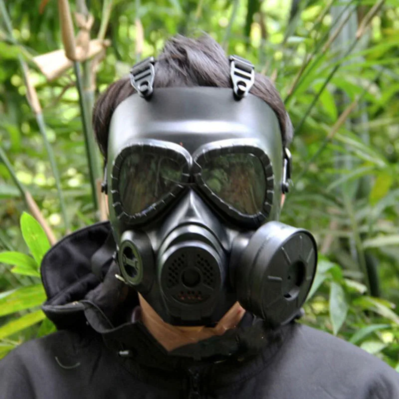 Tactical Skull Masks Resin Full Face Fog Fan Gas Mask for CS Wargame ...