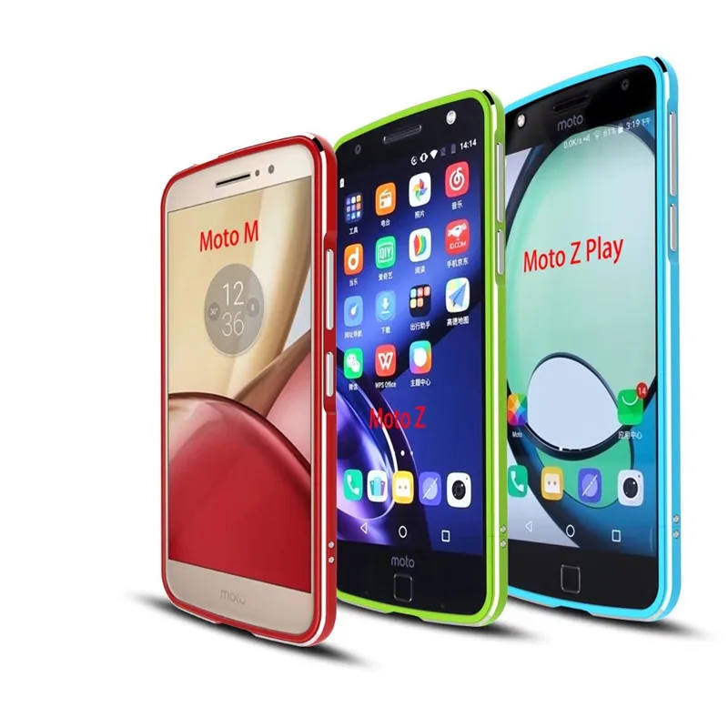 For Motorola Moto Z Play Luxury Ultra Thin Aluminum Metal Bumper Case ...