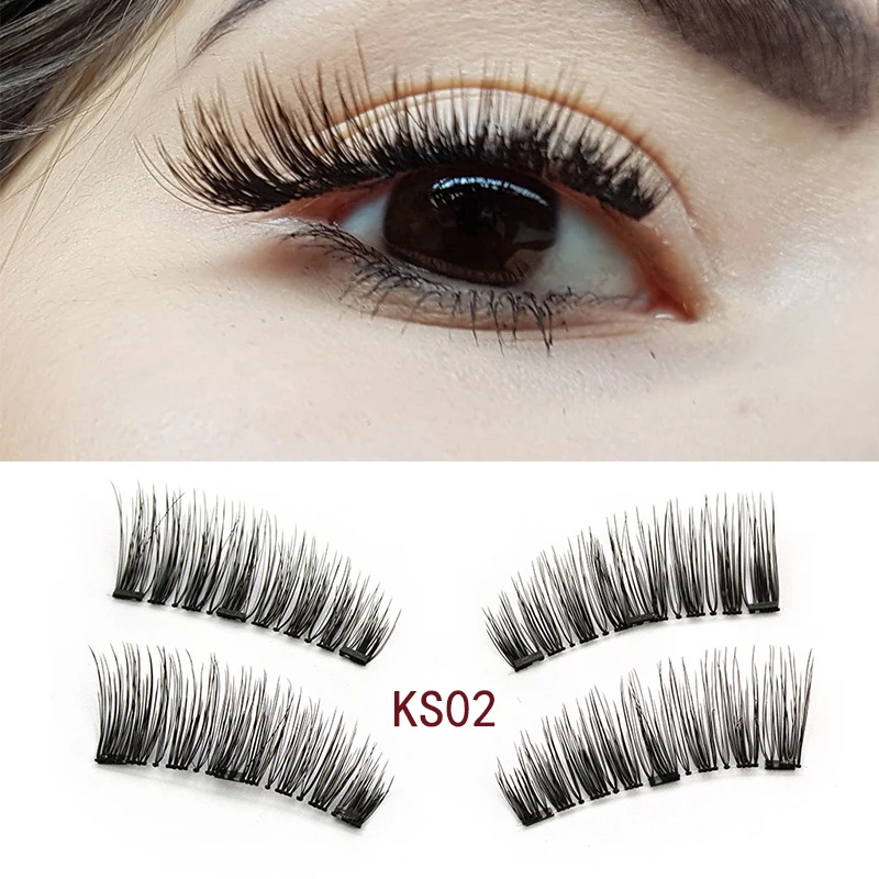 Genailish 3 Magnetic Lashes False Eyelashes Hand Made Full Strip Lashes ...