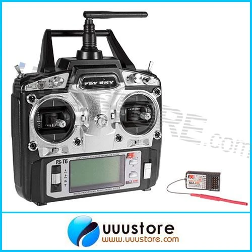 Flysky FS T6 RB6 FS 2.4GHz RC Helicopter Transmitter 6CH 6 Channel ...