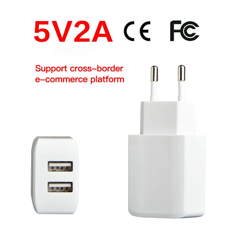 European mobile phone charger 2.1A color dual USB charging head ...