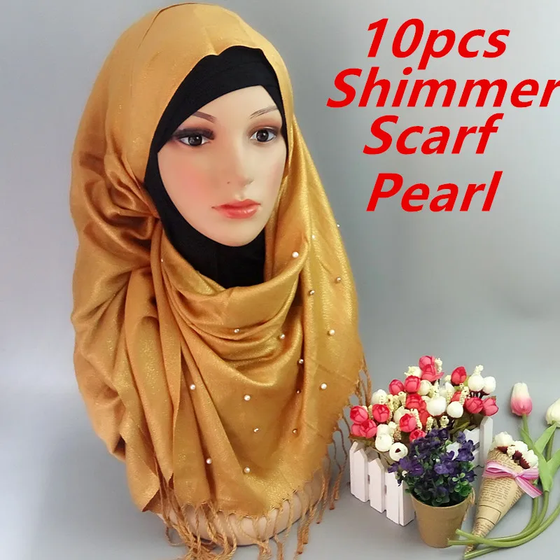 L3 High Fashion shimmer lurex shawls and scarves solid islamic hijab ...