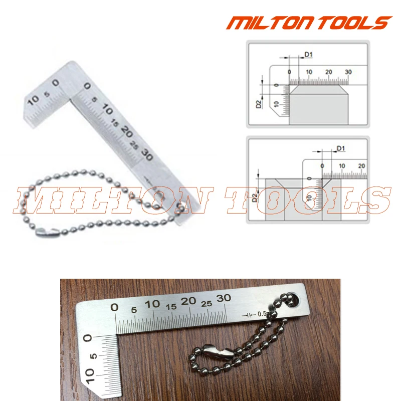 Medidor de chanfro 0 15mm, régua de aço inoxidável de chanfro 0.5mm ...