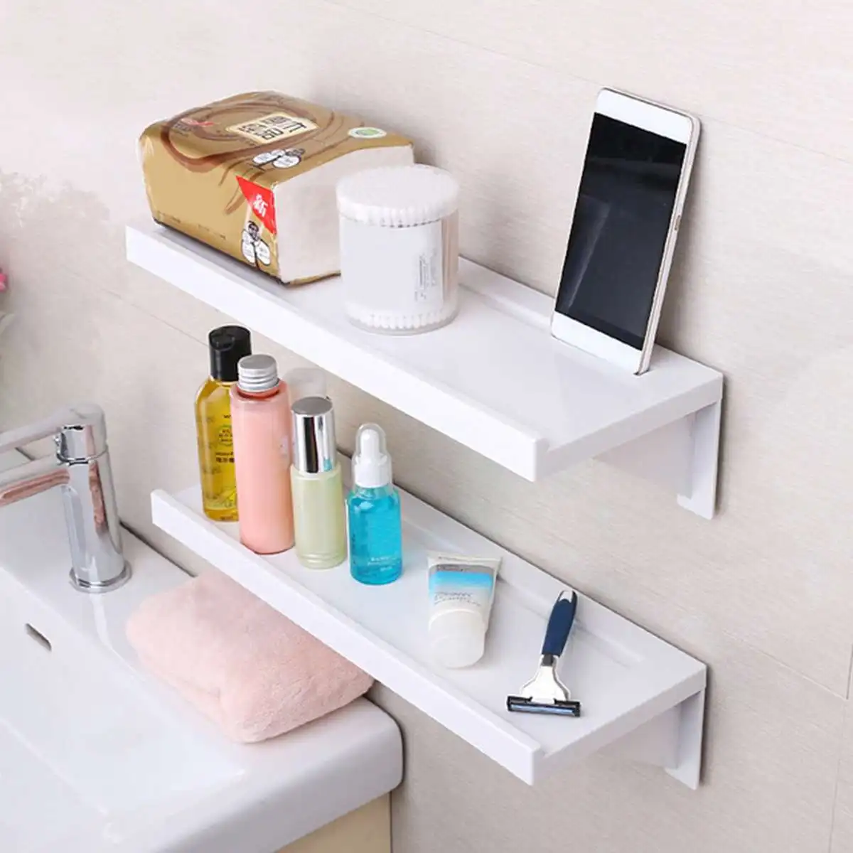 Suction Cup Bathroom Shelving Organizer - Not sold in stores
