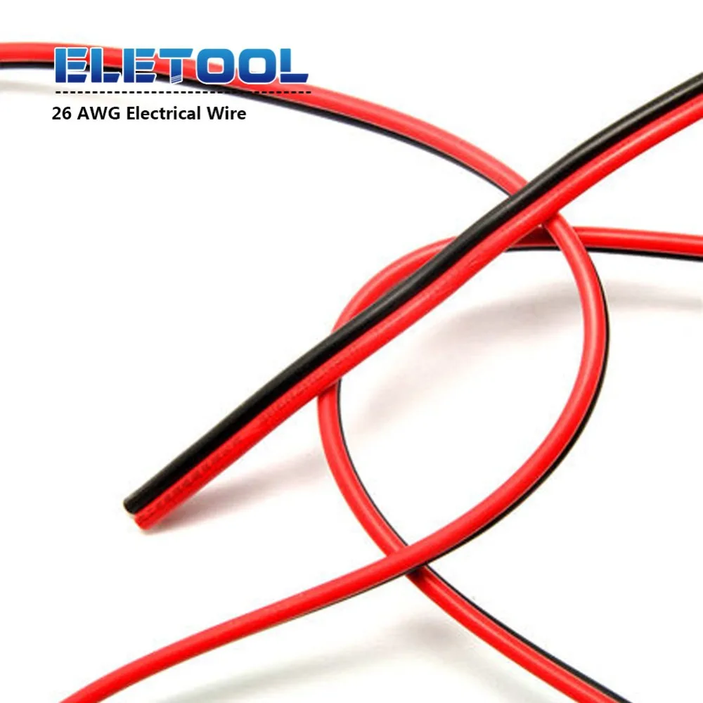 10m 26 AWG Electrical Wire Tinned Copper Insulated PVC Extension LED ...